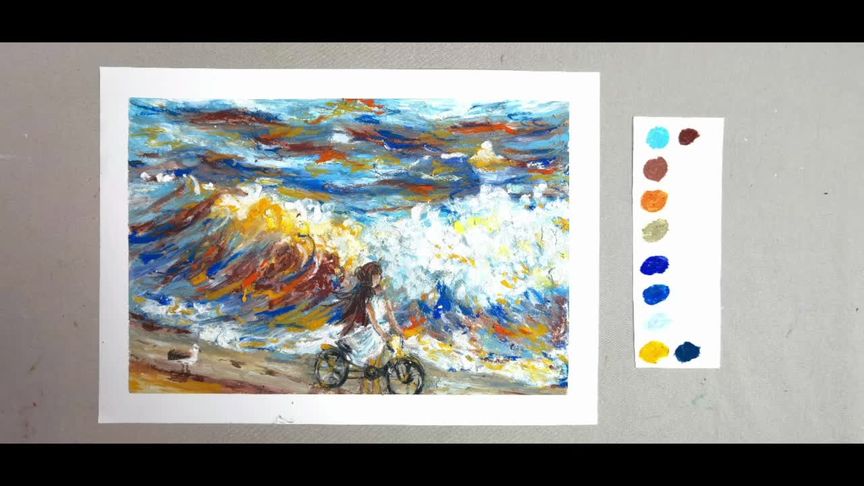 油画棒教程又来咯~跟我一起来画画吧ߥ�#画画教程 #艺术 #美术