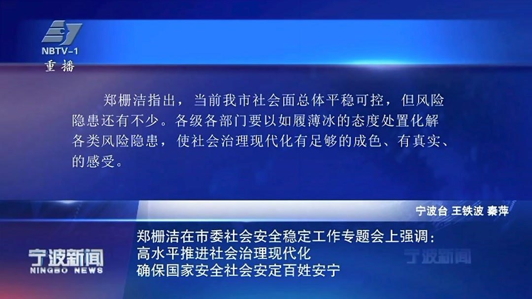 高水平推进社会治理现代化 确保国家安全社会安定百姓安宁