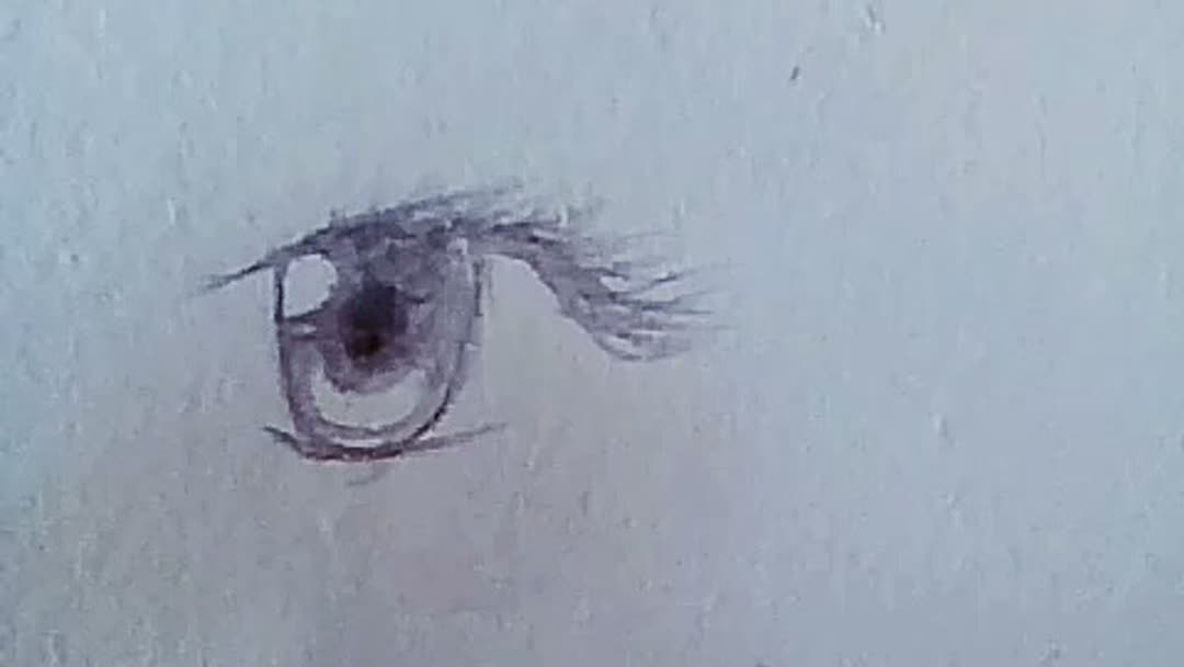 小学生用自动铅笔画的动漫人物的眼睛!