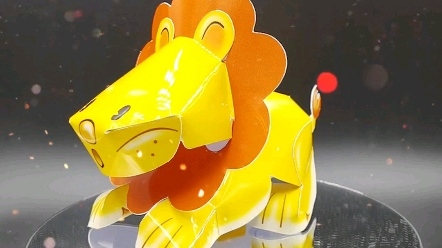 纸宝非洲动物之小狮子#亲子手工纸模型3D立体纸艺纸雕亲子手工制作...