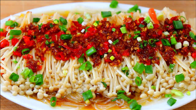 蒜蓉金针菇最好吃的做法,成本5块,开胃下饭