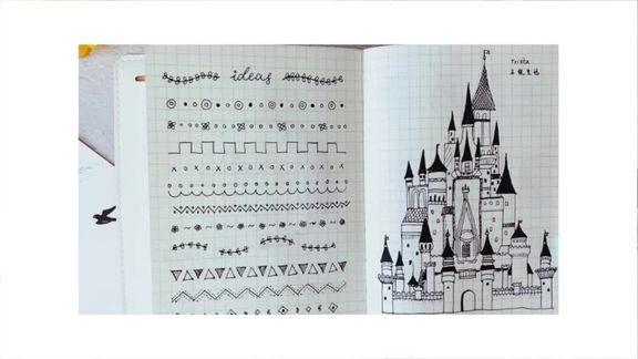 三个月来画的简笔画、字体、花边、插画