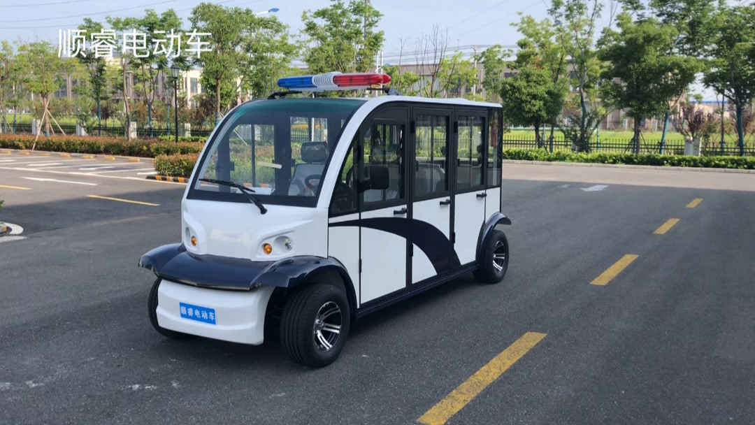 顺睿三排8座封闭电动巡逻车厂家