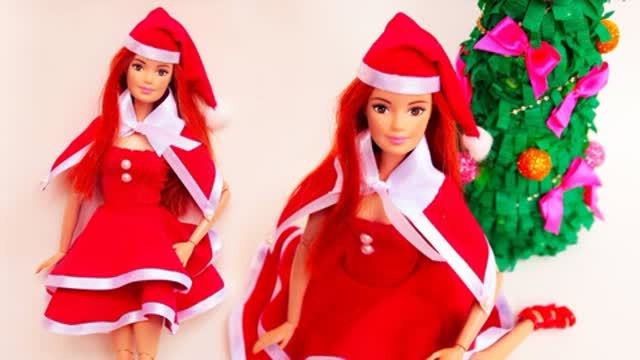 圣诞老人的衣服和芭比娃娃圣诞教程,提高孩子的动手能力
