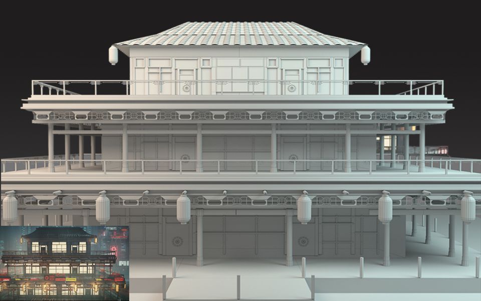 【3DMAX建模】古风建筑场景模型制作,零基础教学我不信你学不会?