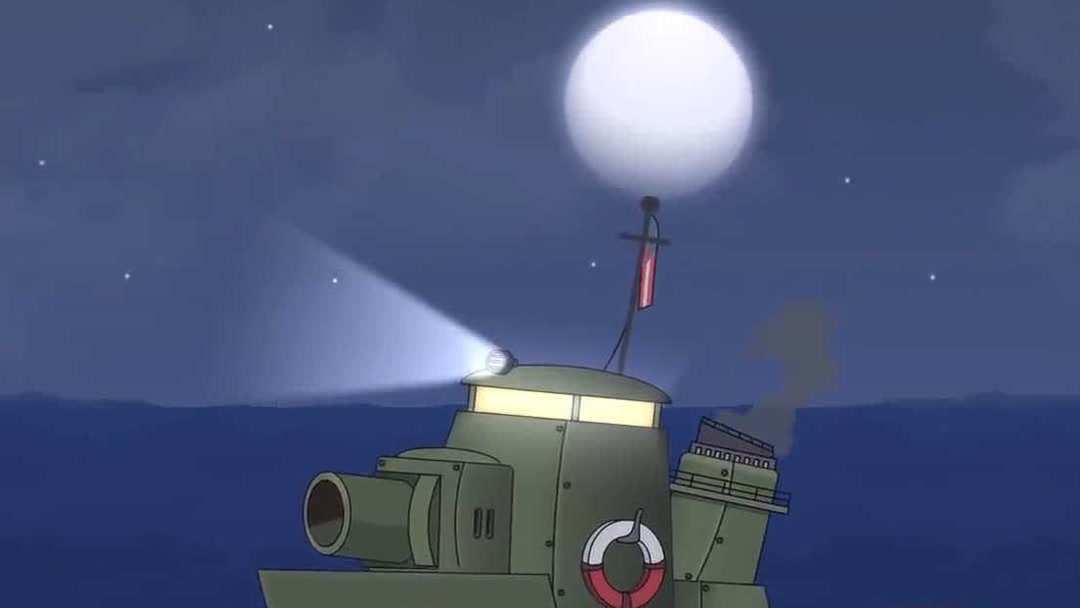 坦克世界动画:两栖坦克深夜偷袭指挥部,占领海上灯塔!