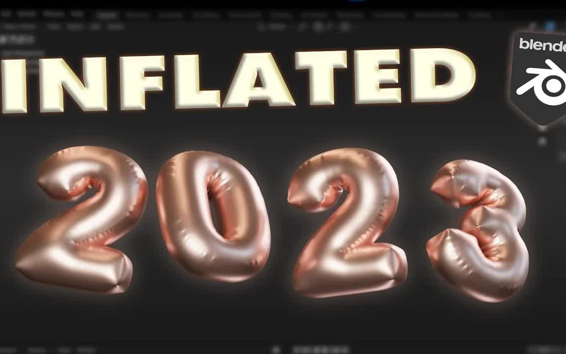 iBlender中文版插件 膨胀文字超简单简单 文本 Blender建模教程 动画