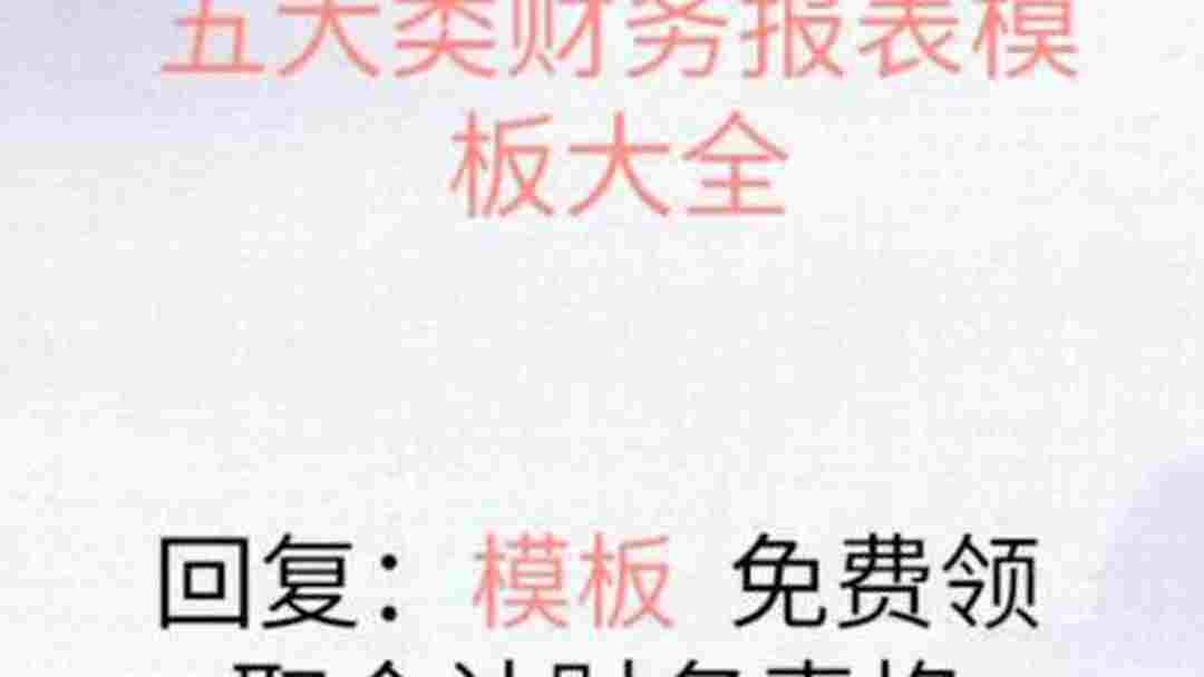 会计实用表格 五大类财务报表模板大全