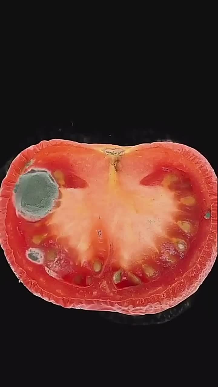 霉菌在西红柿上生长过程