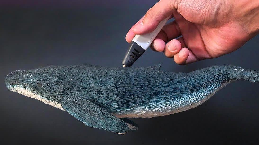 小伙用3d打印笔制作鲸鱼模型,成品也太惊艳了!