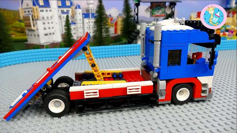 警车搅拌车大挂车只有车头积木 车尾拼错开不走哟!益智玩具