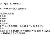 vba程序开发视频118集 第二讲:程序开发流程