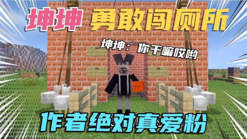 坤坤闯厕所,点赞加关注并且私信我,给你坤坤模组@我的世界蛙哥