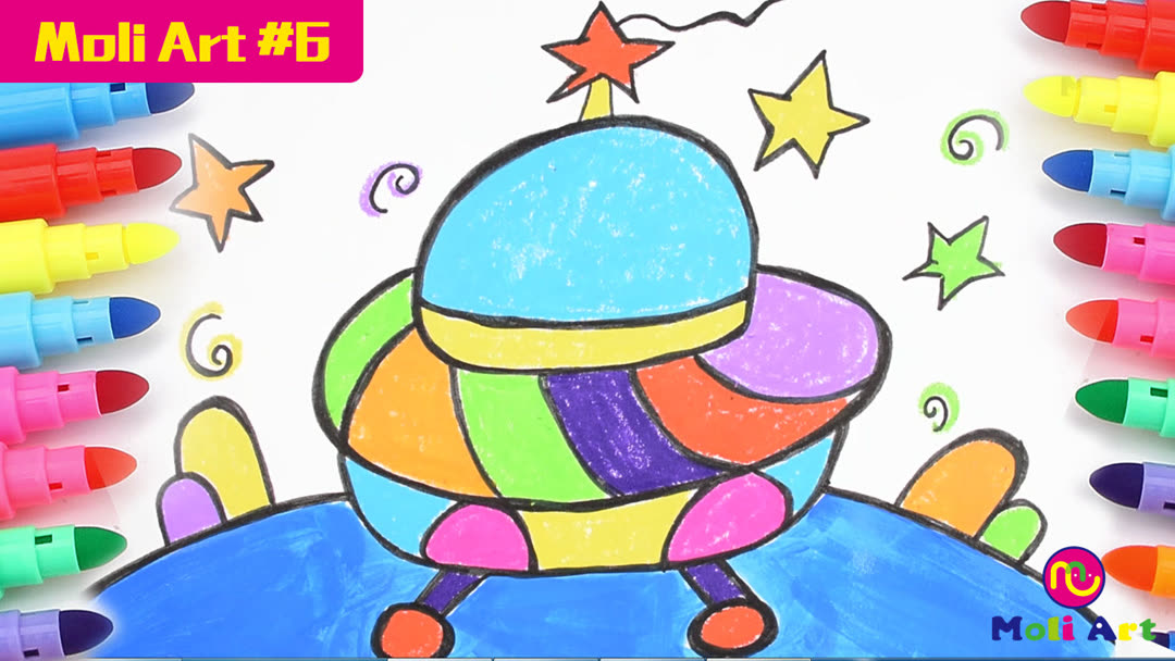 简笔画飞碟简笔画图片大全儿童画幼乐园画画作业简笔画学英语