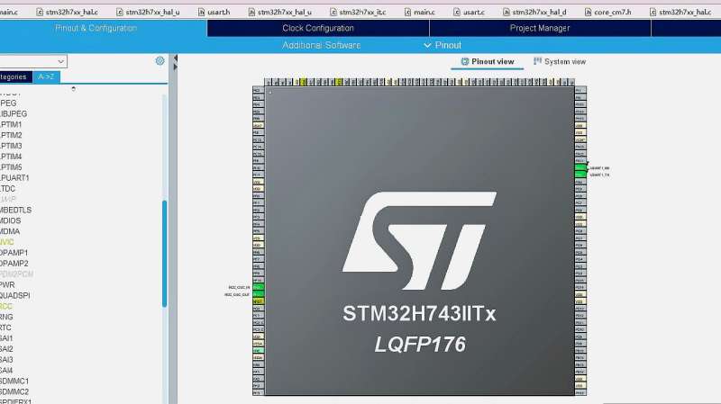 stm32cubeIDE图形化配置串口发送数据和中断方式接收数据功能