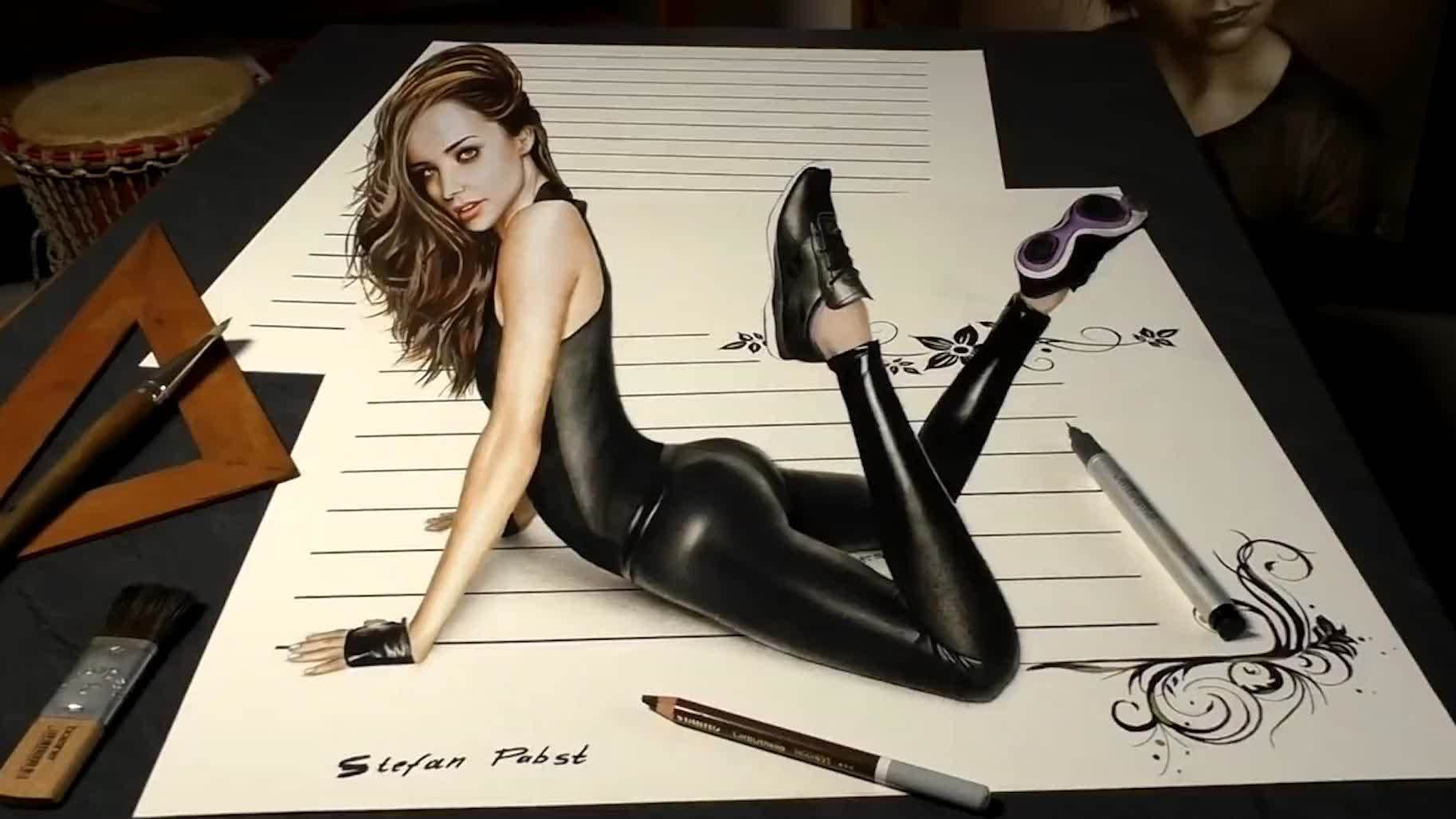 小哥利用视觉错觉,将2D平面变3D动态,原来眼睛真的会"骗"人