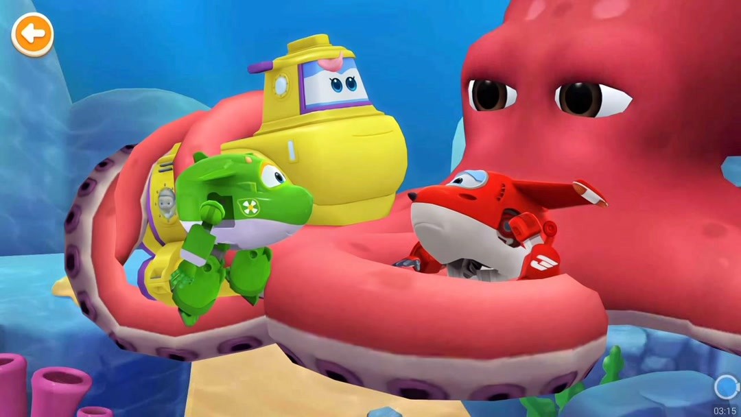 超级飞侠被大章鱼困住一起挠痒痒吧 游戏