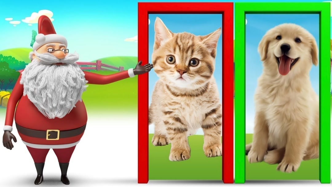 幼儿早教动画!门后面到底藏着哪些动物呢?打开门瞧瞧吧!