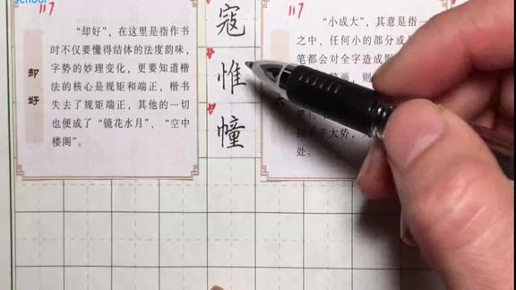 硬笔书法教程:却好、小成大结构讲解,学会技巧一定要多加练习