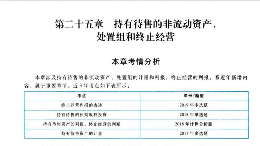 注会会计第25章-1-持有待售非流动资产