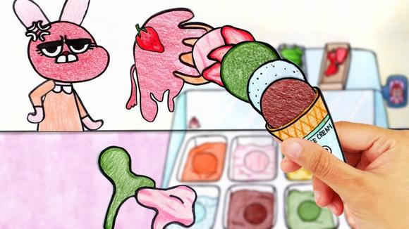 定格纸动画:冰淇淋店的纸片创意,可以在家试试