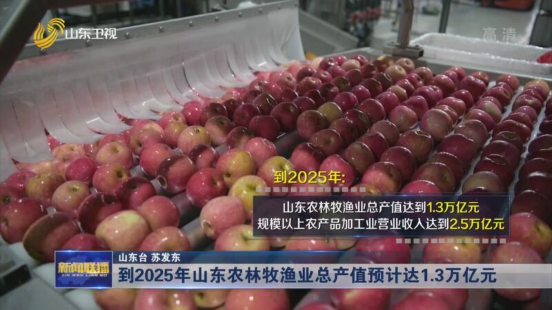 [山东新闻联播]到2025年山东农林牧渔业总产值预计达1.3万亿元