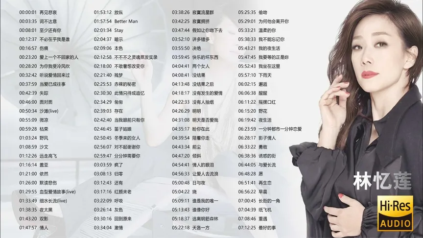 林忆莲-100首经典歌曲合集 无损顶级音质【Hi-Res】