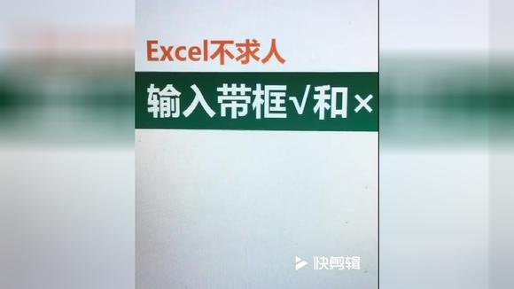 Excel快速输入带框的√和×