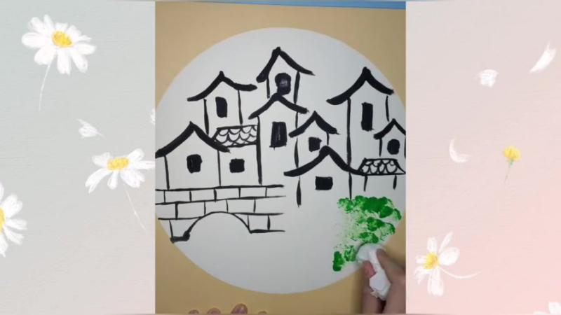 水墨画:《江南水乡》