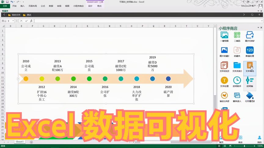 Excel数据可视化,做一个记录重大事件的时间轴,多种样式随意选