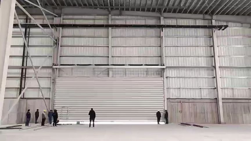 电动工业提升门 厂房大门 电动门施工现场