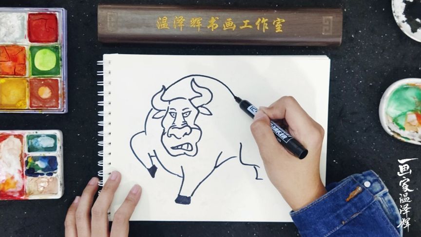 温泽辉简笔画5000例:牛的画法(四)