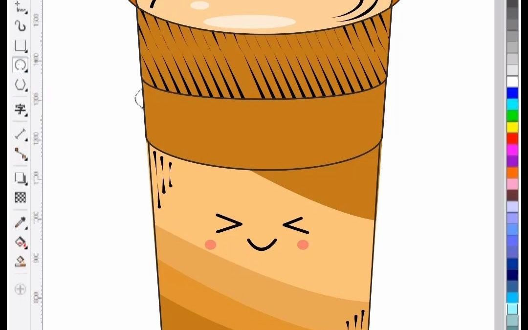 CDR设计奶茶杯,平面设计教学,海报设计
