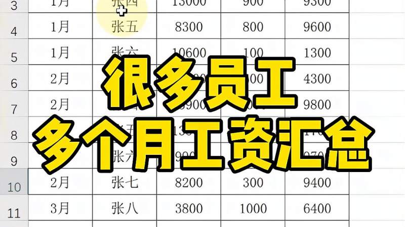 怎么分别汇总出所有员工多个月工资总和?