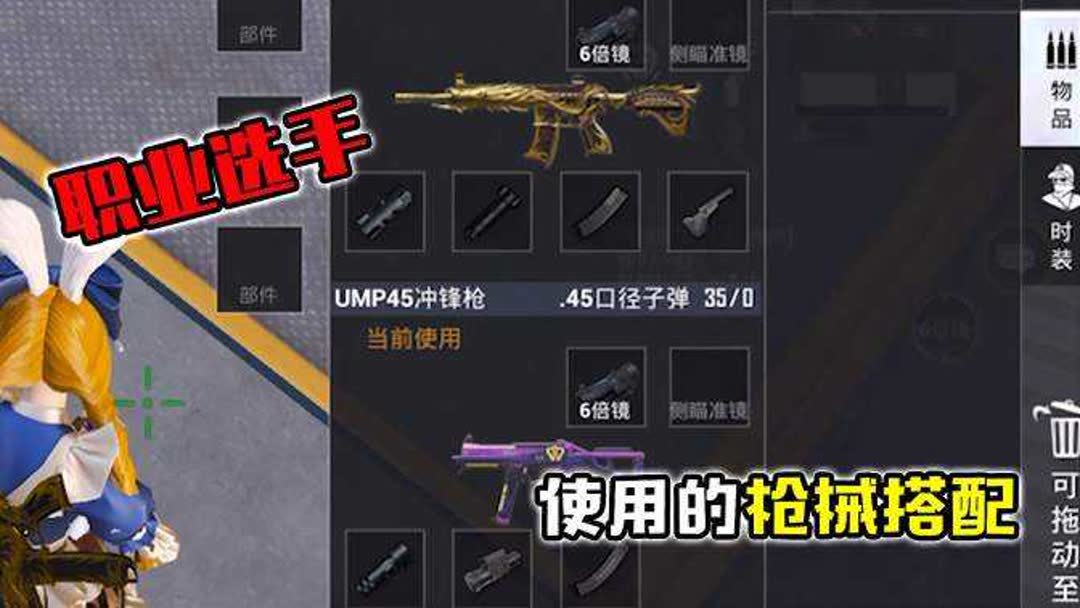 职业选手,使用的枪械搭配!