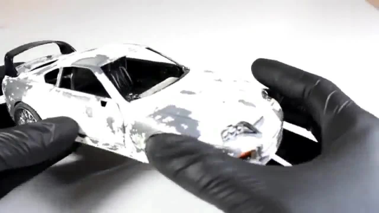 翻新损坏的丰田Supra汽车模型,修复手艺精湛,焕然一新!