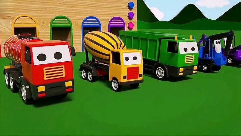 工程车益智早教儿童动画,认识颜色与工程车,词汇认知