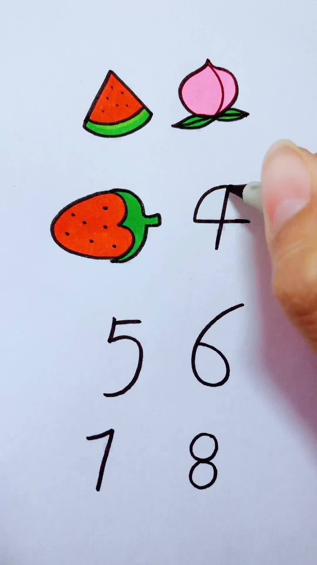 数字画水果,有你喜欢吃的吗#一起学画画