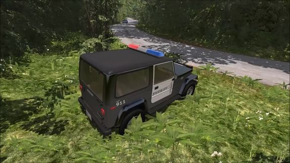 车祸模拟:丛林岩石岛警察追捕撞车事故