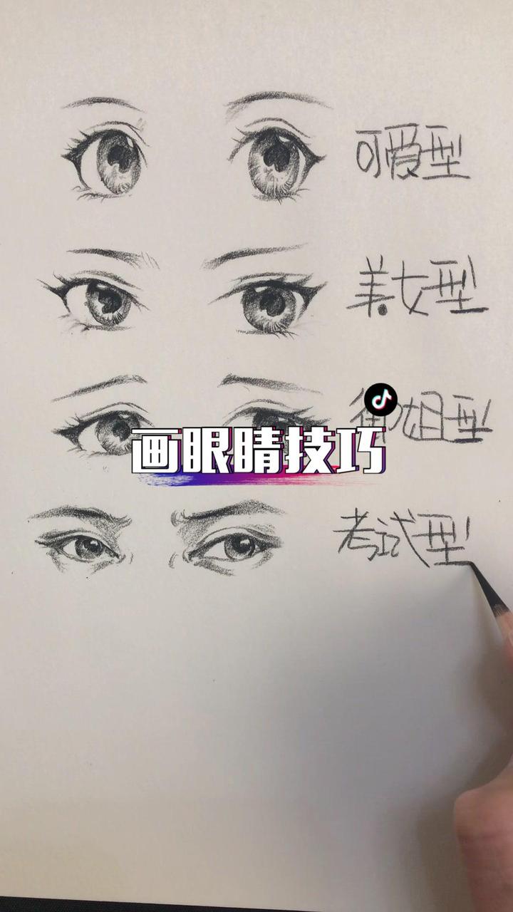 还不会画眼睛!看这里,保证你学不废!#绘画 #绘画教程 #眼睛的画法 #画...