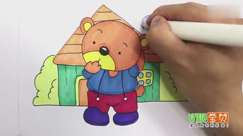 儿童简笔画《小憨熊》,超可爱的小熊即刻拥有!