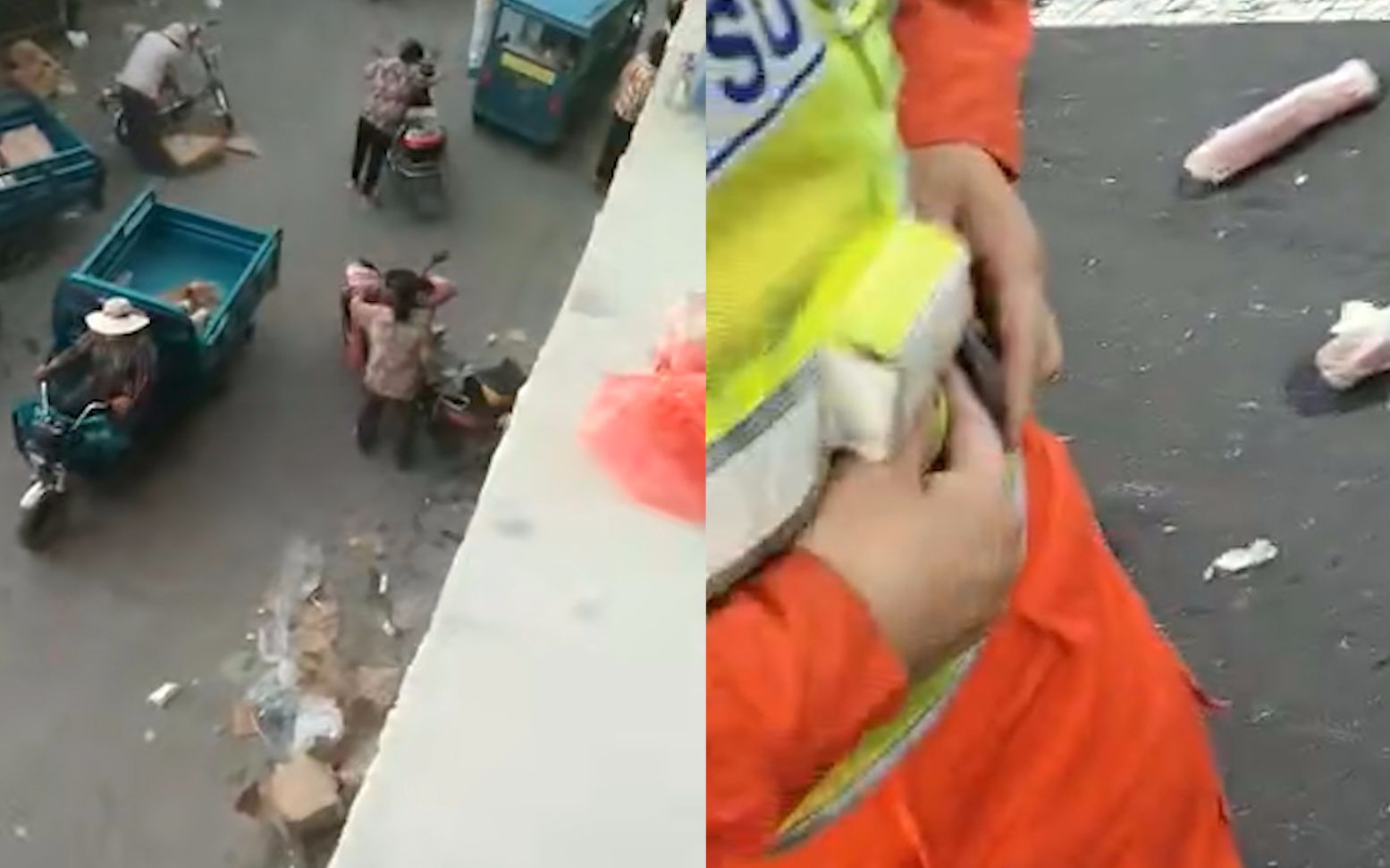 10吨猪肉翻车遭村民哄抢 司机眼睁睁看着铁皮车门被拉走 官方致歉!