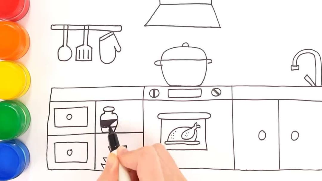 用简笔画画出一个小橱柜