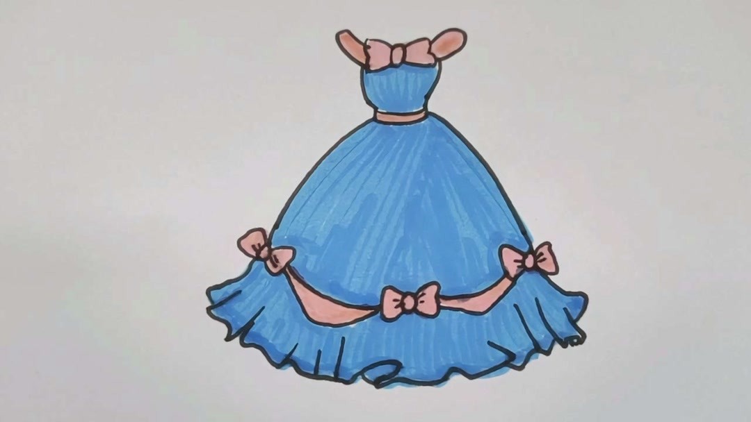 简笔画益智教育 卡通简笔画 灰姑娘的公主裙