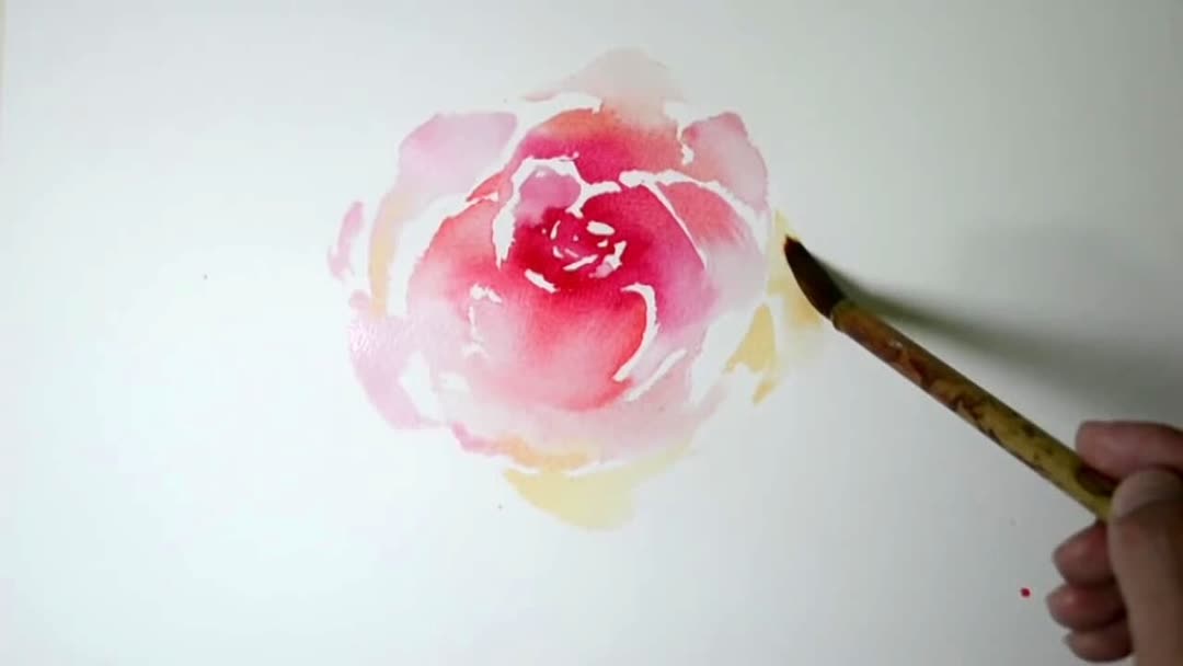 如何画一朵玫瑰水彩画- jayart容易