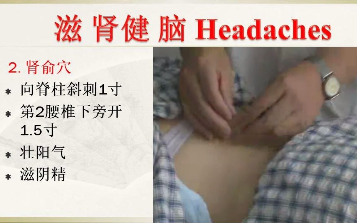 11 四大补穴 滋肾阴 健脑髓 专治肾虚脑空痛 百会 肾俞 太溪和悬钟穴