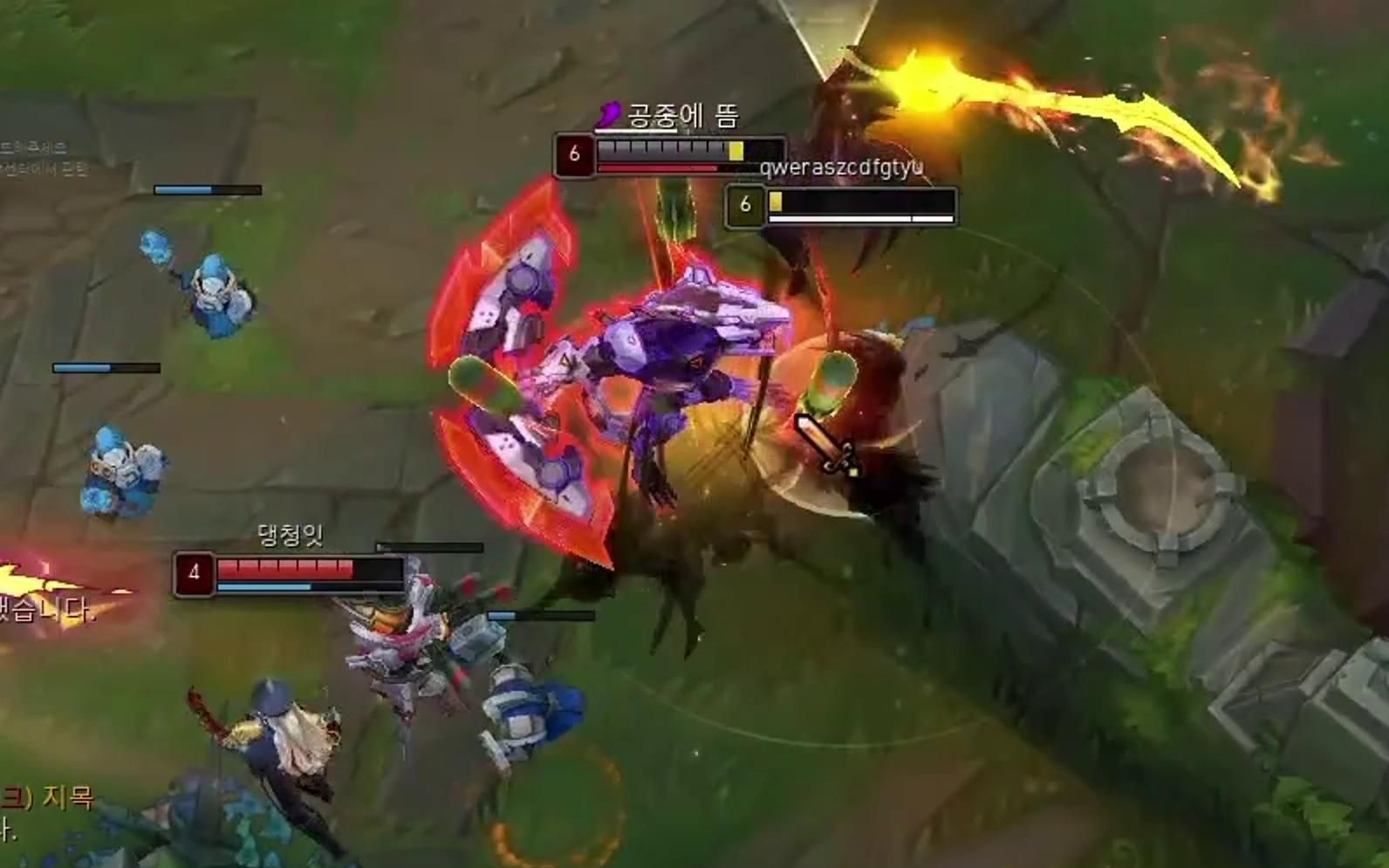 【韩服第一亚索Pz Zzang】 丝血极限操作 亚索vs龙王 鳄鱼 韩服王者局