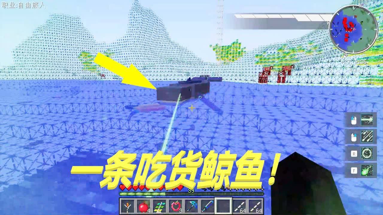 我的世界超能力61:在水晶世界,出现一只吃货鲸鱼