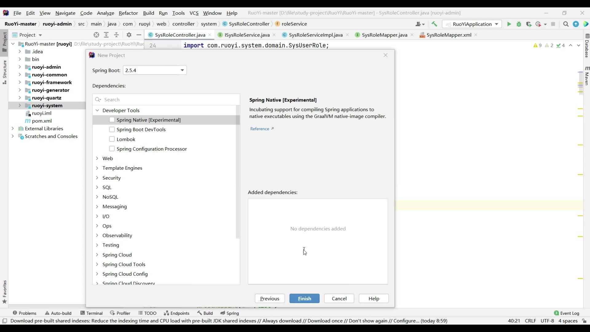 IDEA搭建SpringBoot多模块项目以及RuoYi各模块间的依赖关系