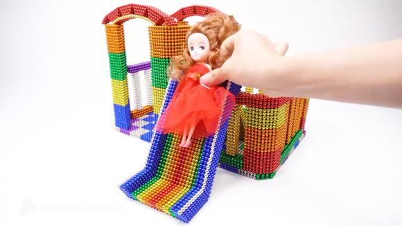 手工DIY创意:用巴克球设计玩具滑梯模型